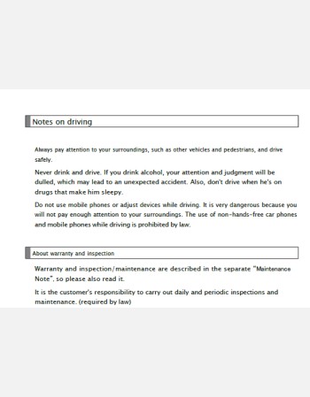 TOYOTA RACTIS 2011-2012 OWNERS MANUAL IN ENGLISH